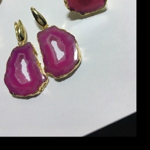 Royal Blue Geode Slice Pairs Geode Slice Gold Plated Earrings | Etsy