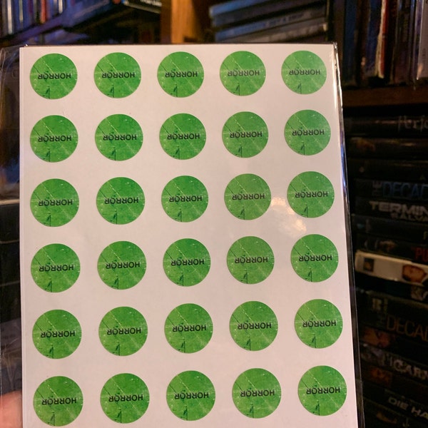 Horror Section Sticker Sheet! 1 Sheet of Thirty-five (35) 3/4" Vinyl ...