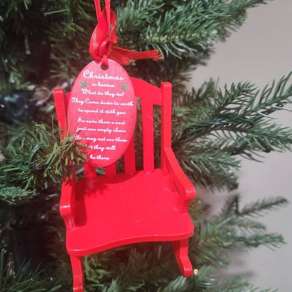 Christmas in Heaven Memorial, Rocking Chair Ornament, Empty Chair Loved ...
