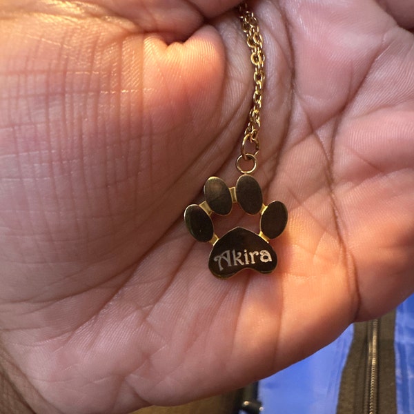 Dog Paw Necklace, Cat Paw Necklace,personalized Dog Name Necklace ...