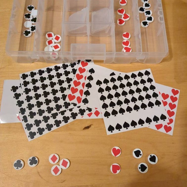 Playing Cards Symbols Vinyl Stickers, Poker Card Suits Stickers ...