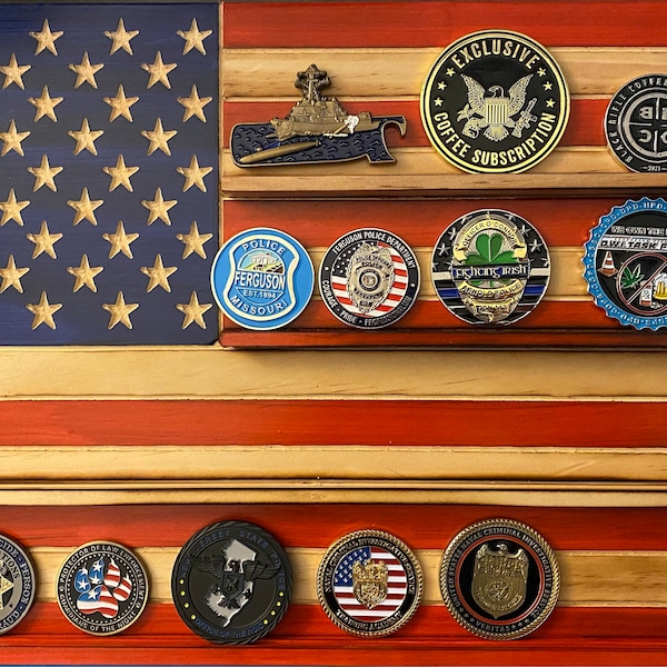 Thin Silver Line Challenge Coin/ Thin Grey Line Coin Display ...
