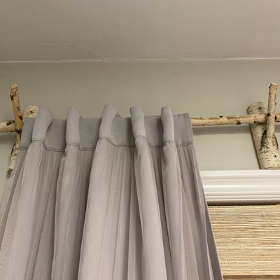 Natural Birch Branch Rustic Curtain Rod Driftwood Curtain Rod Wood ...
