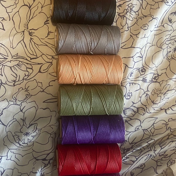 8 Linhasita Waxed Polyester Spool Package Deal/ Cords/ Strings/ Macrame ...