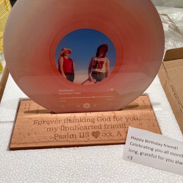Personalized Vinyl Record With Photo Acrylic Song Plaque Anniversary ...