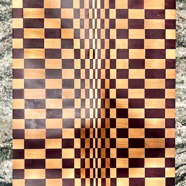 Handmade Purpleheart & Maple End Grain Cutting Board: Optical Illusion ...