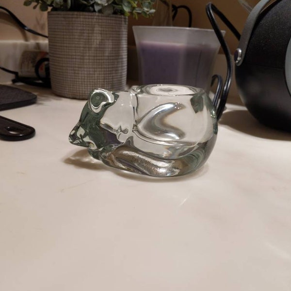 Vintage Clear Crystal Etched Sphere Ashtray - Etsy