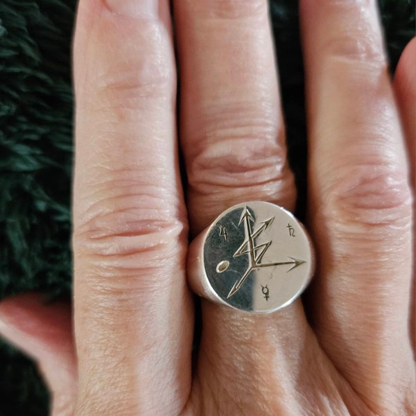 Chaos Magic Ellis Sigil Ring With Alchemy Symbols Witchcraft Amulet ...