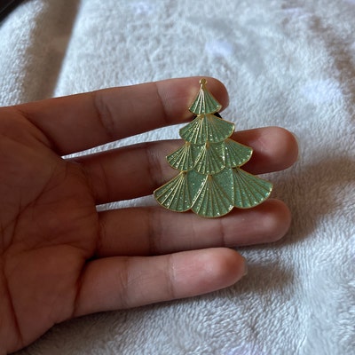 Glitter Christmas Tree Pin, Green Tree, Enamel Lapel Pin, Hard Enamel ...