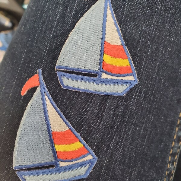 Sailboat Applique Patch - Sailing, Boat, Nautical Badge 2" (3-pack ...