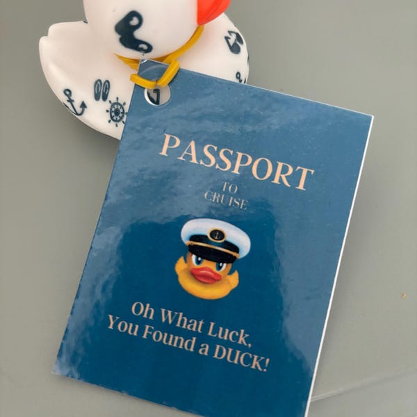 Cruising Ducks Passport Tag Personalized Printed Duck Tag Family Cruise ...
