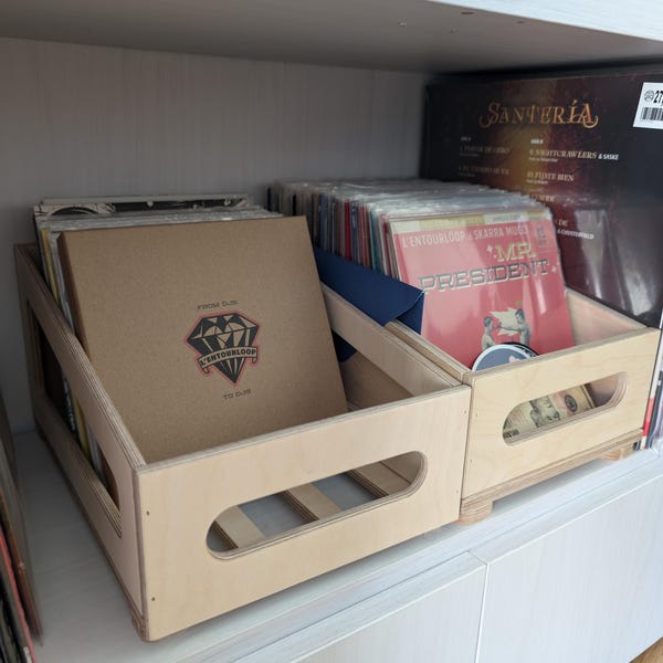 Record Storage Box for 12 Inch Vinyl Records, Handmade Vinyl Record ...