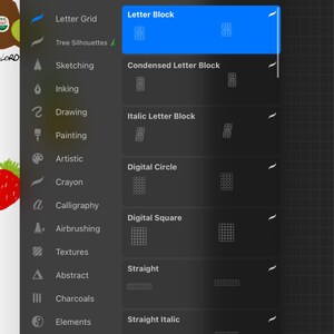 43 Procreate Letter Grid Templates Grid Brushes Lettering | Etsy