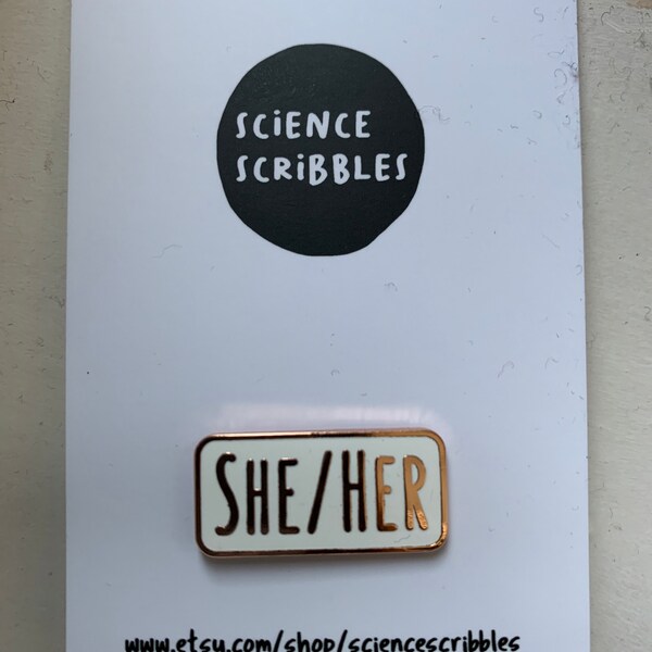 She/her Pronoun Hard Enamel Pin Badge - Etsy UK