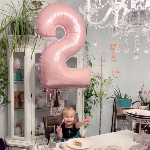Giant Light Pink Number Balloons - Pink Mylar Number Balloons - 40 ...