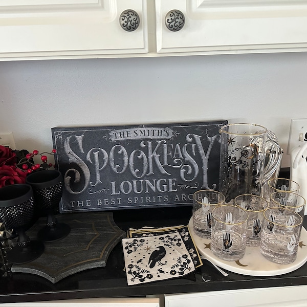 Halloween Sign Spookeasy Lounge – Personalized Home Wall Decor, Creepy ...