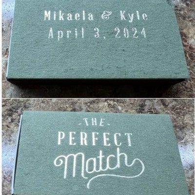 The Perfect Match Customized Match Boxes Retro Style Wedding Favor ...