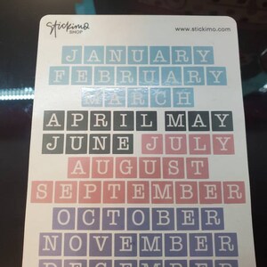 Months Cursive Calendar Sticker Sheet V.6 for Bullet Journals - Etsy