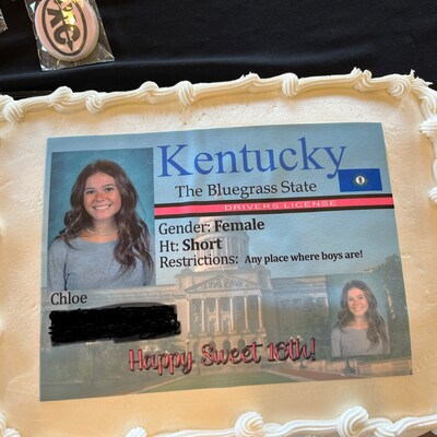 Any State Sweet Sixteen Drivers License Birthday Edible Cake Toppers ...