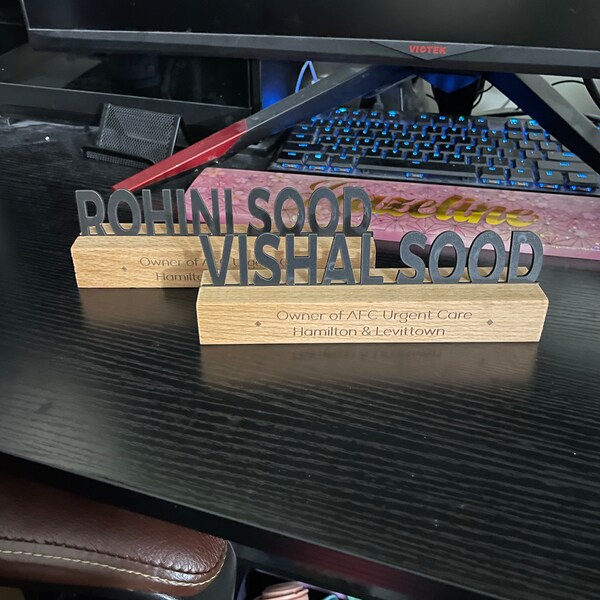 Custom Wood Desk Name Plate, Personalized Office Gift - Etsy