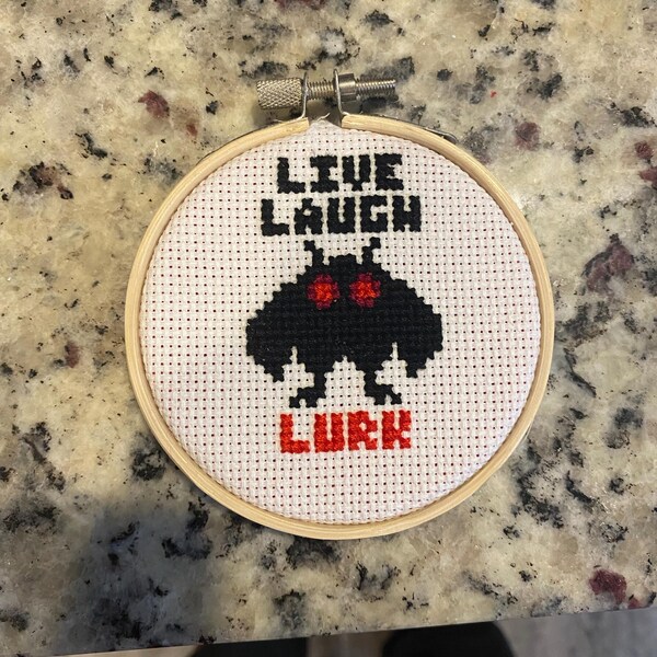 Mothman - Live Laugh Lurk Cross Stitch PATTERN ONLY - Etsy
