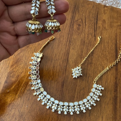 Indian Wedding Antique Gold Bronze Navratan Navratna Multicolor ...