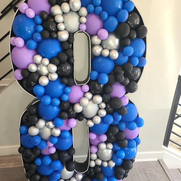 Number 8 All Sizes (from 1ft to 5ft)/mosaic Numbers From Balloons /PDF ...