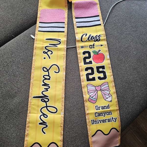 Personalized Teacher Graduation Stole, Custom Graduation Stole Class of ...