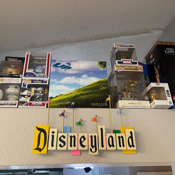 Vintage Disneyland Entrance Sign With Flags - Etsy