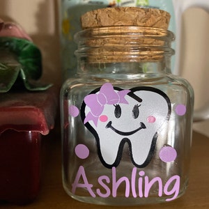 Tooth Fairy Jar, Personalized Tooth Jar, Baby Tooth Storage, Baby ...
