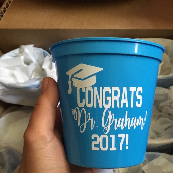 Personalized Graduation Party Cup Decal, Wine Glass or Beer Mug ...