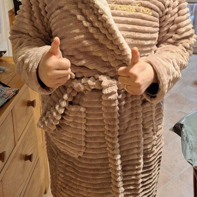 Personalised Ladies Faux Fur Trim Robe Christmas Gift Custom Name ...