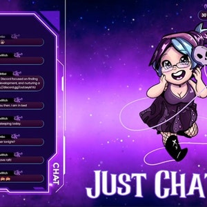 Purple Chat Box for Twitch, Streaming Chat Box Overlay, Purple Galaxy ...