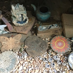 Paw Print Stones Dog/cat Decoration for Outdoor Gardens , Cement Paws ...