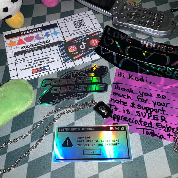 Y2K Holographic Sticker: Retrowave Cybercore Webcore, 2000s Style - Etsy
