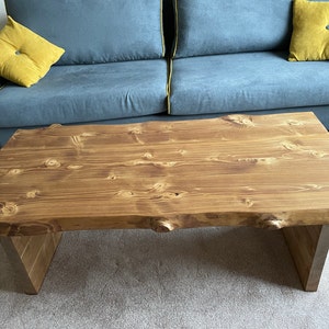 Waney / Live Edge Coffee Table Rustic Solid Wood / Walnut / Oak / Pine ...