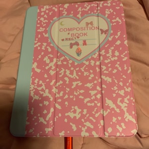 Composition Book Pastel Pink and Blue iPad Case Notebook Cute Kawaii ...