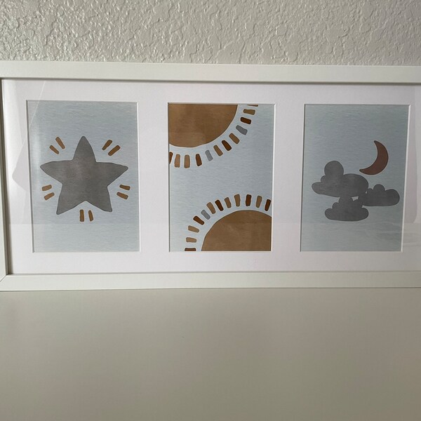 Boho Star Digital Art Print, Shining Star Printable Wall Art, Gender ...