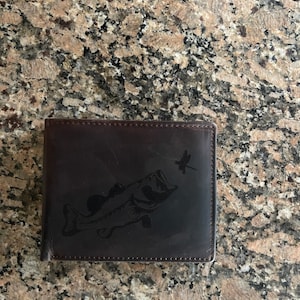 Mens Brown Leather Dog Hunting Wallet. RFID Blocking Genuine Leather ...