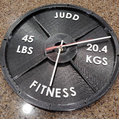 Weight Plate Custom Text Clock Customizable 3D Printed Gift for Workout ...