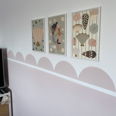 Mermaid and Shell Themed Prints for a Nursery, Little Girls Room or ...