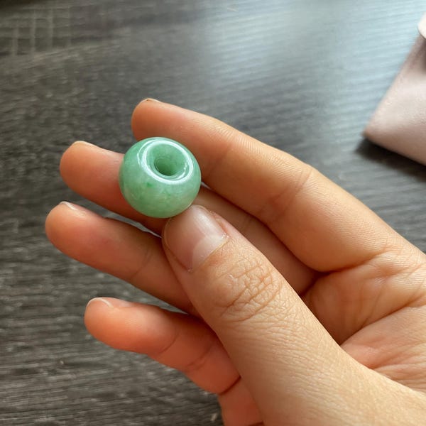 Natural Green Jade Donut Pendant Necklace, Light Green Jade Jewelry ...