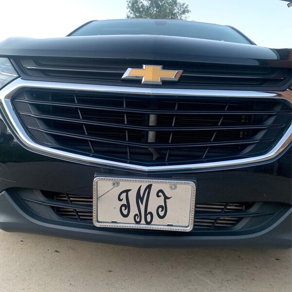 Monogram License Plate - Chrome, Monogram Car Tag, Chrome Monogram ...