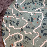 Mountain Road Map 5ft Round Rug, Large Floor Mat Kids Bedroom, Green ...