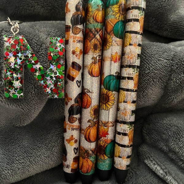 Fall Glitter Pens, Pumpkin Glitter Pen, Refillable Pens, Custom Pens ...
