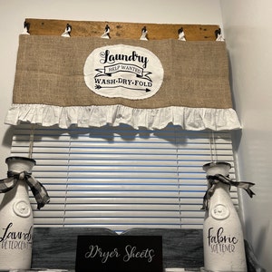 Black Ruffle Monogramed Farmhouse Valance Natural Burlap Tie - Etsy