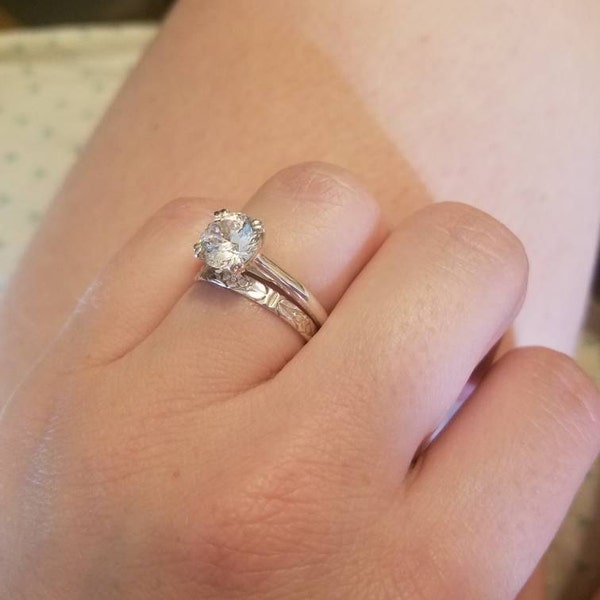 Antique Style Ring Romance in the Garden Sterling Silver Wedding Band ...