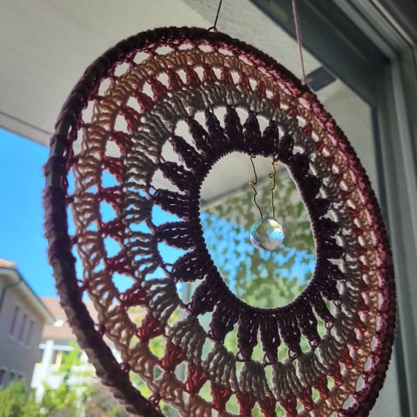 Crochet Pattern Suncatcher “sunset” Mandala Decorative Dreamcatcher ...