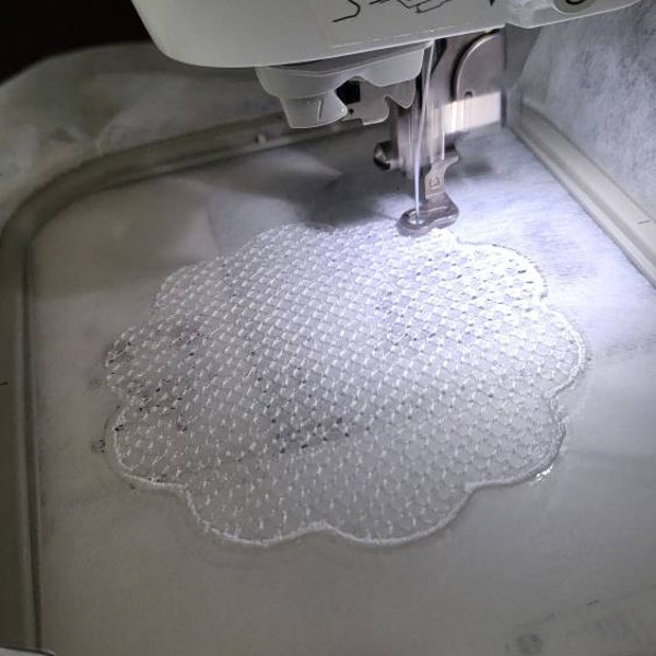 Scallop Circle Embroidery Design. Motif Scallop. Scalloped Frame Design ...