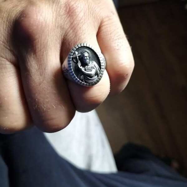 Aztec and Mayan Hieroglyphics Ring, Ancient Unique Mens Ring in ...